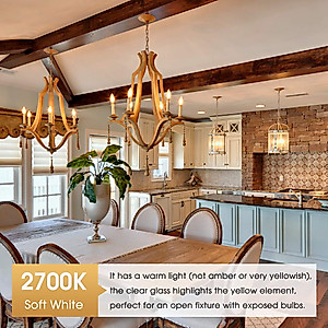 DORESshop Dimmable E12 Candelabra LED Bulbs 40 Watt Equivalent, 2700K Warm White, 4.5W Clear Filament LED Chandelier Light Bulbs, 450lm, B11 Vintage Ceiling Fan Light Bulb with Flame Tip, 3-Pack