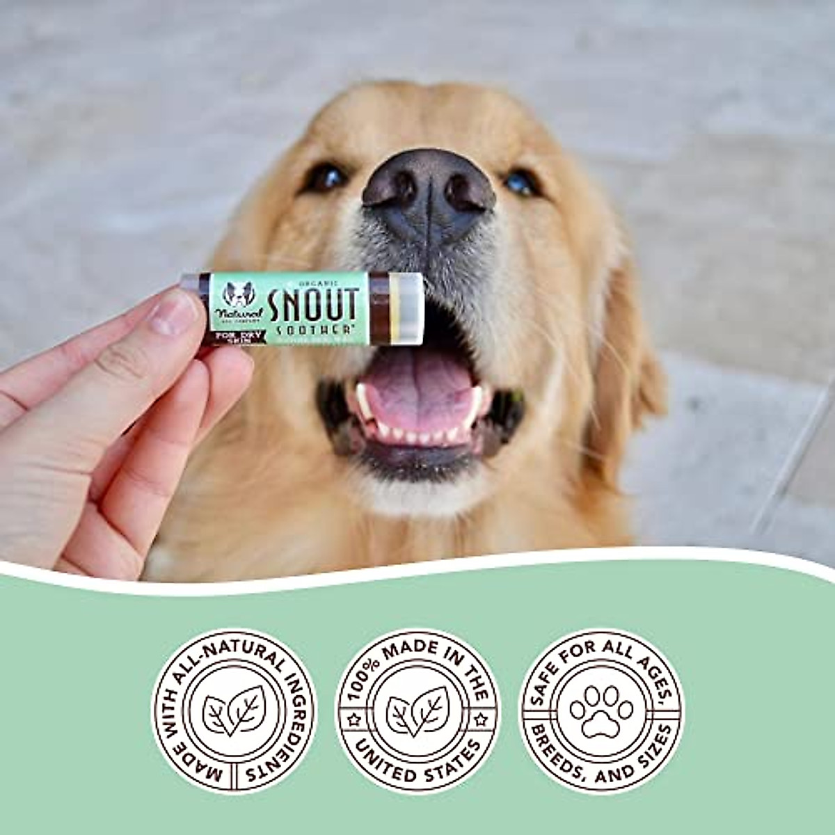 Natural Dog Company Snout Soother Dog Nose Balm, Travel Stick, 0.15 oz, Dog Balm for Paws and Nose, Moisturizes & Soothes Dry Cracked Noses, Plant Based Nose Cream for Dogs