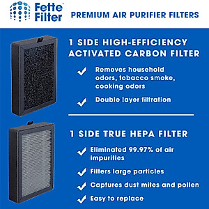 Fette Filter - LV-H128 True HEPA H13 Replacement Filter Compatible with LEVOIT LV-H128-RF/Valkia PU-P02 / PUURVSAS HM669A / ROVACS RV60 Air Purifier Models Part # LV-H128-RF 4QTY