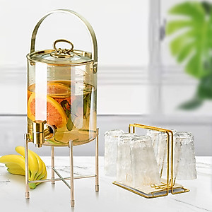 KCGANI Cup Bottle Drying Rack Stand, Metal Mugs Holder with Drain Tray, 6 Hooks Drying Organizer with Handle, Non-Slip Mugs Cups Organizer for Home Kitchen Countertop, Cabinet, Pantry