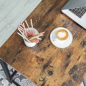 VASAGLE, 47.2 Computer Writing Desk with Stable Metal Frame, Inch Multifunctional Table in Home Office, Living Room, Rustic Brown