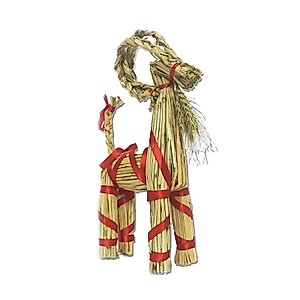 GentingScandinavian Straw Goat Jubbock-11.8 inches Tall, Garden Yard Outdoor Interior Decoration，Christmas Straw Goat Christmas Straw Ornaments Goat Yule Goat Straw Ornament Swedish for Xmas