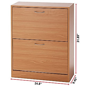 Yak About It Double Door Shoe Cabinet - Beech