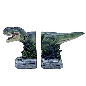 Tyrannosaurus Rex Dinosaur Bookends Home Decorative Resin Bookshelf,Paper Weights, Book Ends,Bookend Supports, Book Stoppers, Set of 2