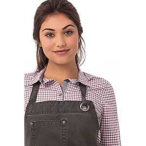 Chef Works Unisex Dorset Bib Apron, Pewter, One Size