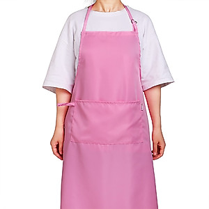 Zihuatailor Light Pink Apron for Women with Pockets | Lightweight and Adjustable Womens Apron
