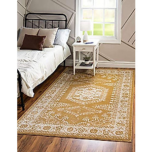 Unique Loom Utopia Collection Area Rug - Larissa (9'x 12' 2" Rectangle, Gold/ Ivory)
