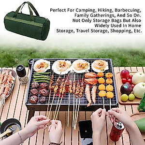 Grill Accessory Storage Bag, 24" Extra Thick Canvas Grill Utensil Storage Bag, Double Zipper Grill Tool Storage Bag, BBQ Tool Storage Bag Carry Bag for Camping Hiking Barbecue