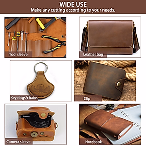 Bourbon Brown Tooling Leather Sheets 2.0mm Thick Finished Full Grain Cow Hide Leather Crafts Tooling Sewing Hobby Workshop Crafting Leather Square