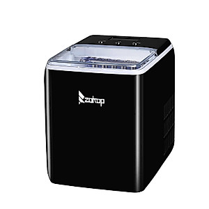 NA 120V 150W 44lbs/20kg/24h Ice Maker Black Plastic Transparent Cover/Display Commercial/Household