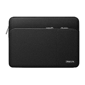 MOSISO 360 Protective Laptop Sleeve Bag Compatible with MacBook Air 15 inch M2 A2941 2023/Pro 16 M2 A2780 M1 A2485 A2141/Pro Retina 15 A1398, 15-15.6 inch Notebook with 2 Front Separate Pockets, Black