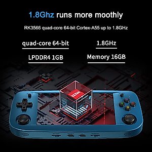 Daxceirry RG503 Retro Handheld Game Console 4.95-inch OLED Screen Linux System RK3566 Support 5G WiFi Bluetooth Portable Video Games Player with 64G Card 4193 Classic Games Gift (RG503-Blue)