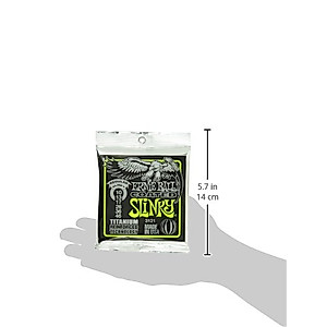 Ernie Ball Regular Slinky Coated Titanium Electric Guitar Strings, 10-46 Gauge (P03121)