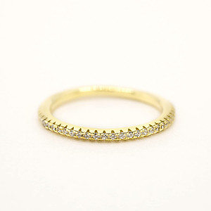 LAVISHE Rhodium Plated 925 Sterling Silver Ring Cubic Zirconia Stackable Wedding Bands Rings for Women 1pc Size 7