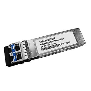 Macroreer 10GBase-LR SFP+ LC Transceiver, 10G Single-Mode Module for Brocade 10G-SFPP-LR Transceiver 1310nm 10km SFP+ 10 GBPS LR Optical SFP Module