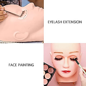 Lash Mannequin Head, BUCICE Practice Training Head, Professional Makeup Soft-Touch Rubber Practice Head, Cosmetology Doll Face Head for Make Up and Lash Extention