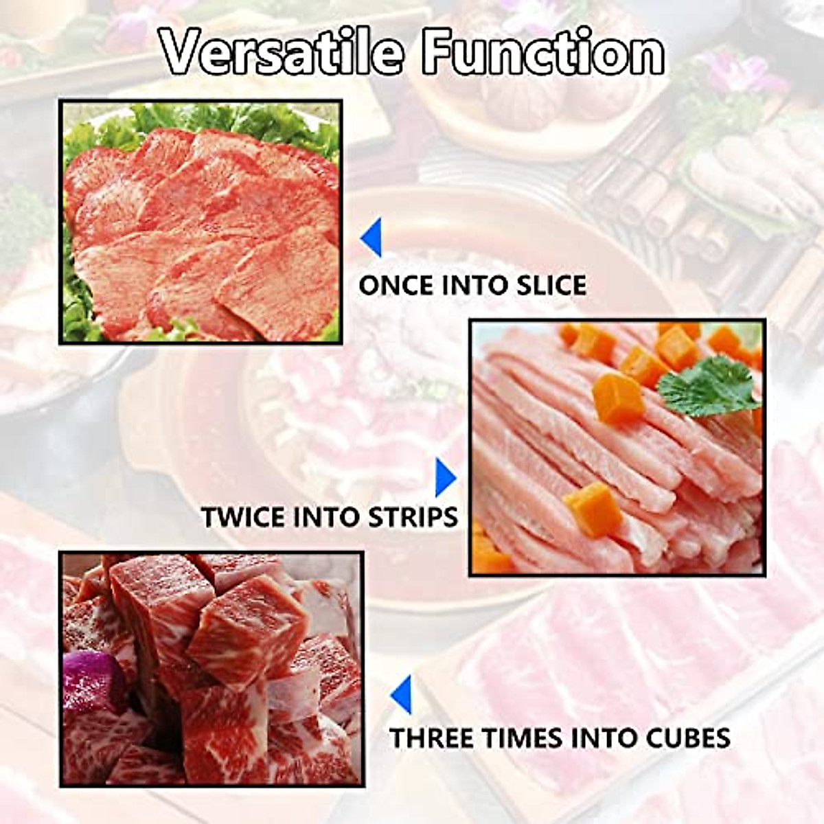 AI XUAN Commercial Meat Cutter Machine, Stainless Steel Restaurant Food Cutter, Meat Cutting Slicer, 330LBS/H 850W(Meat Thickness: 3.5mm)