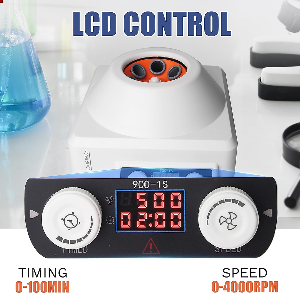 Cekegon PRF Centrifuge, PRP Centrifuge Machine 6x10ml with LCD Screen, 4000rpm 1685xg Portable Lab Benchtop Centrifuges, 100min, for Blood, Plasma, Medical Practice