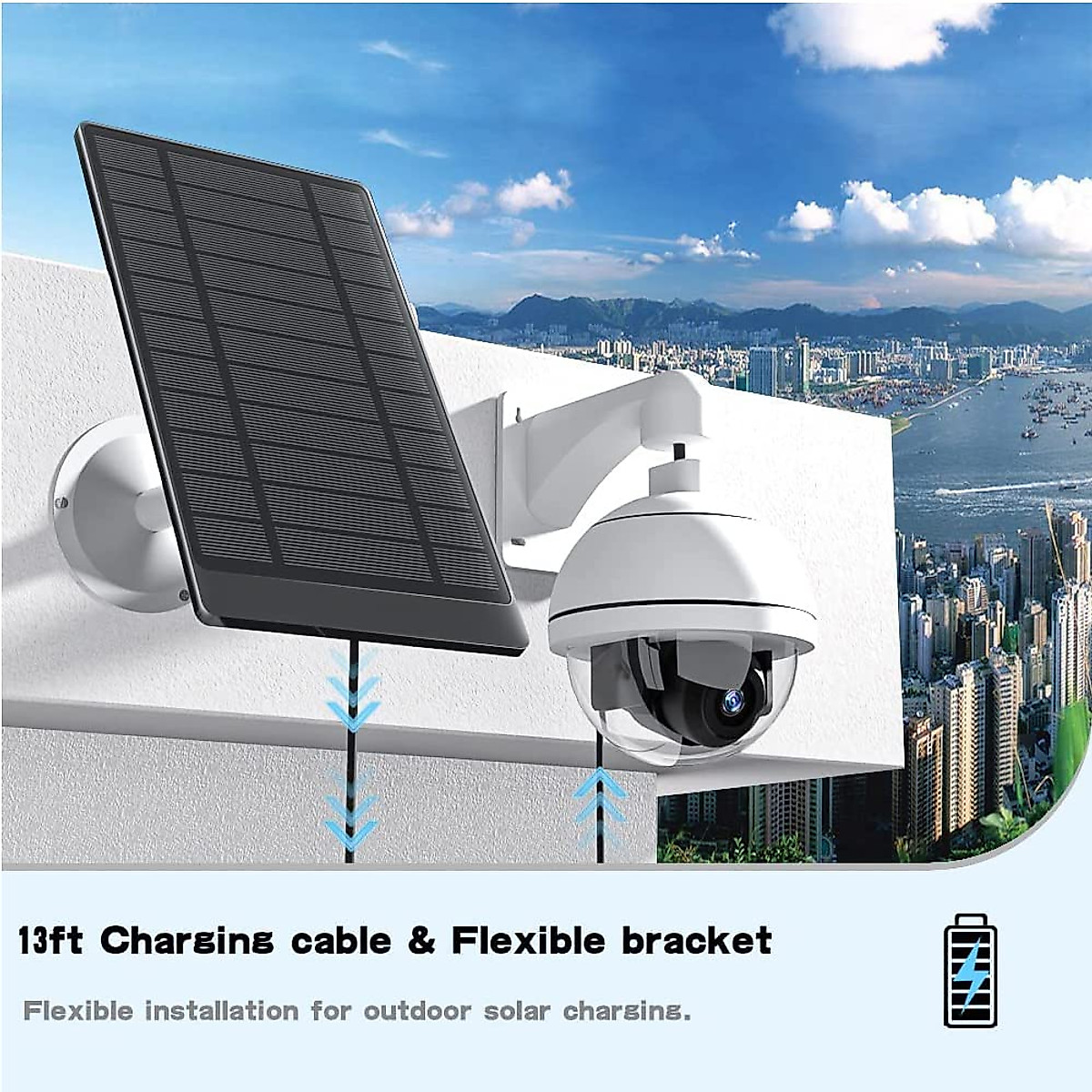 Solar Panel for Wireless Security Camera, Waterproof Solar Panel Compatible for Nest, Ring Stick Up Cam Battery and Ring Spotlight Cam Battery 5V 4.5W（ 2PCS）