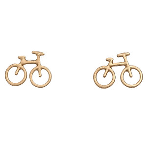 Stud Buds Gold Bicycle Nickel Free Earrings from Howard's Inc (Gold)