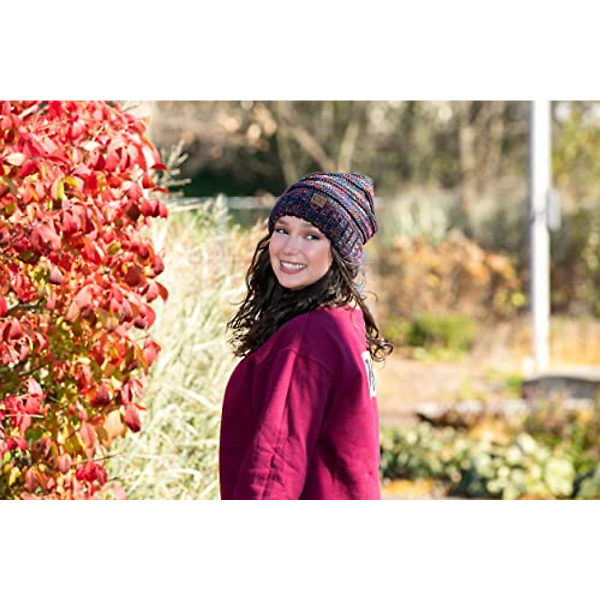 Funky Junque Oversized Slouchy Beanie - Black Kaleidoscope