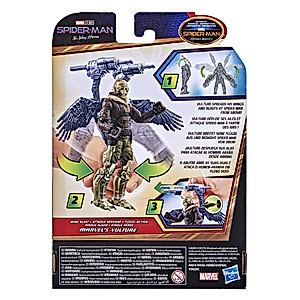 Spider-Man Marvel 6-Inch Deluxe Wing Blast Marvel's Vulture, Movie-Inspired Action Figure Toy, Blasts Included Projectiles, Ages 4 and Up