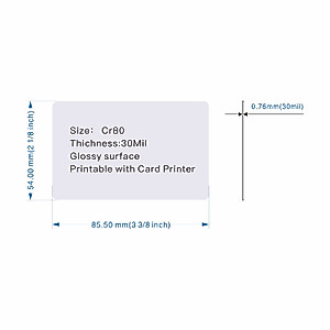 Gialer 100 Pack 1K RFID Smart Intelligent Cards Compatible with Mifare Classic 1K 13.56MHz 14443A Card White Card Hotel Key Cards Access Control Card Printable on Card Printers