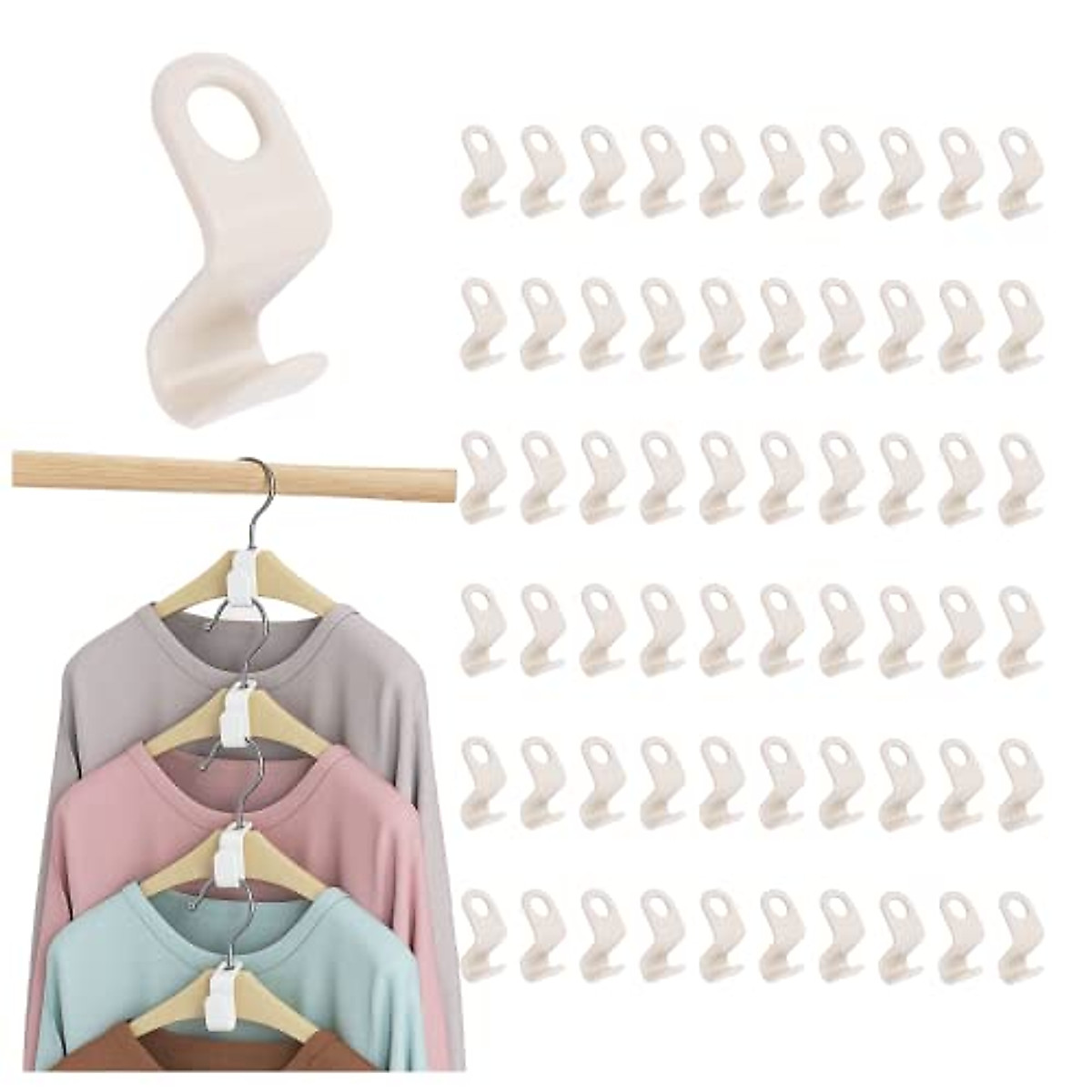 Clothes Hanger Connector Hooks, Hangers Space Saving, Closet Space Savers, Closet Hanger Organizer, 60 pcs, Gift
