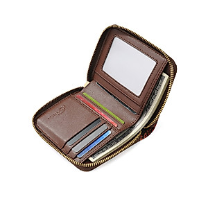 ArtsEye Women's Short Zip Around Wallet (purple rose)