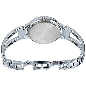 Anne Klein Women's Japanese Quartz Dress Watch with Metal Strap, Silver, 14 (Model: AK/2627BKSV)