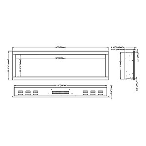 Modern Ember Highmark 60 Inch Smart Linear Electric Fireplace - Premium Flame with 10 Colors, Sleek Hidden Vent Design, Install Recessed in-Wall or Wall-Mount, WiFi and Voice-Enabled