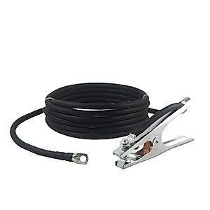 300 Amp Welding Ground Clamp Lead Assembly - Terminal Lug Connector - #1 AWG cable (15 FEET)