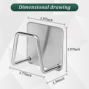 Jerphen 2 Pack Sponge Holder for Kitchen Sink，Strong Adhesive SUS304 Stainless Steel Sink Sponge Holder，Rustproof Waterproof Quick Drying Dish Sponge Holde