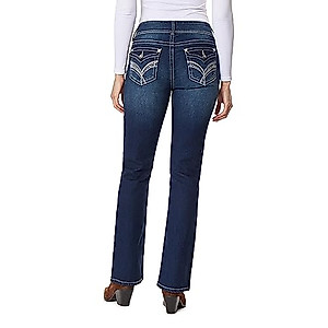 WallFlower Women's Size Luscious Curvy Bootcut Mid-Rise Bling Insta Stretch Juniors Jeans (Standard, Vici, 14 Plus