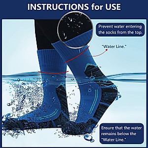 RANDY SUN Waterproof Breathable Skiing Socks, Women's Soft Fishing Golf Cycling Running Trekking Athletics Socks Hexagon Patterned,Machine Wash,1 Pair-Grey-Knee High Socks,XS