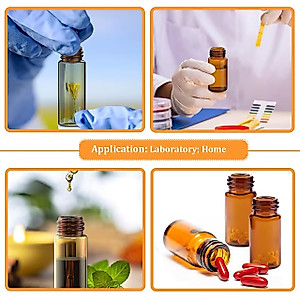 ALWSCI 1 Dram Amber Glass Vials, Small Liquid Sample Vial, 15X45mm 4 ml Borosilicate Glass Empty Vials with Caps, 13-425 Black Screw Caps with PE Liner, Pack of 20