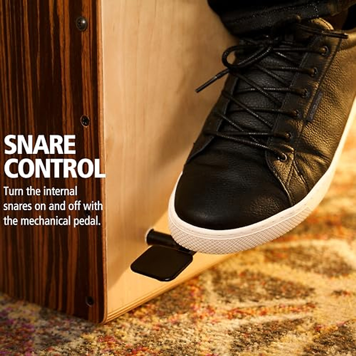 Meinl Percussion Ebony Bass Cajon with Snare Pedal (JBC6EY)