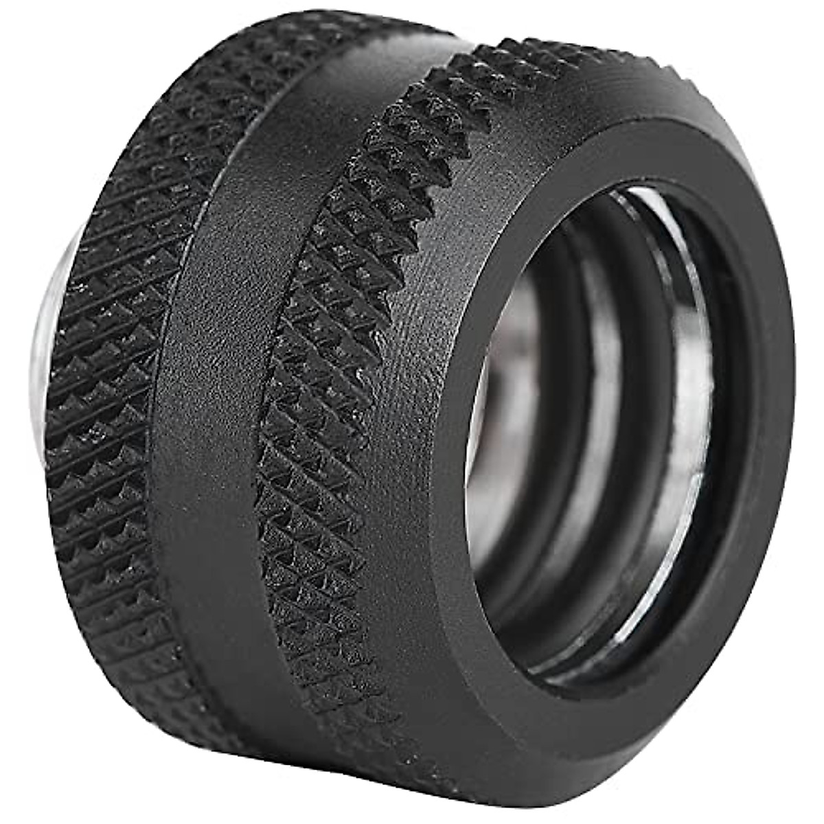 Dracaena 6 Pack G1/4" Thread to 12mm OD hard Tubing Compression Fitting with Rings for rigid acrylic Tube for Computer Water Cooling System, Black