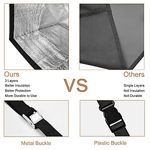 Insulated Air Conditioner Cover for Window Units, 3 Layers Waterproof Insulation Window Ac Cover Black Outdoor AC Protection Covers Dustproof Winter Window AC Cover for Outside Unit 21"L × 15"H × 16"D