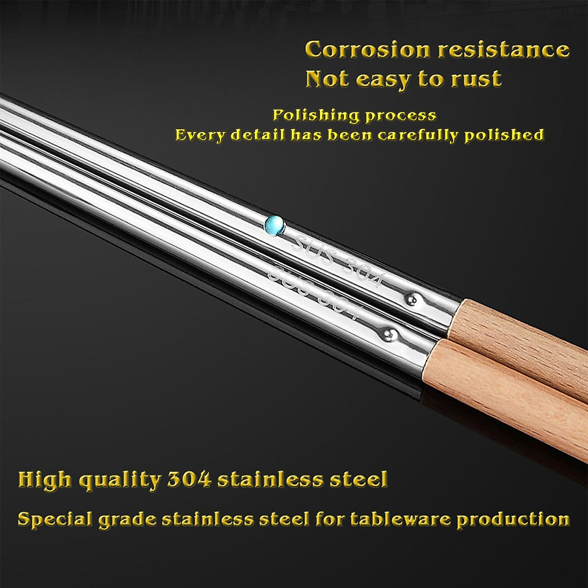 JMMBY Advanced Stainless Steel Extra Long Cooking Chopsticks,Chopsticks for Hotpot,15.7 Inch,Heat insulation and anti scalding, reusable chopsticks,kitchen chopsticks (2 Pairs)