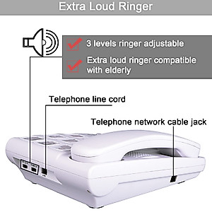 Big Button Phone for Seniors, LD‑858HF Key Amplified Telephone Photo Memory Corded Landline for Low Vision