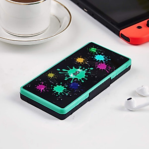 IINE Game Card Case for Nintendo Switch Game Card or Micro SD Cards, with 16 Game Card Slots, 2 Micro SD Card Slots Shockproof Water Resistant Card Holder Carrying Storage Box (Black)