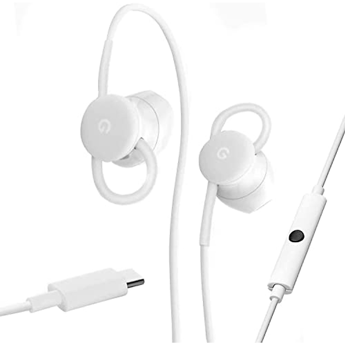 Google Pixel USB-C Earbuds Wired Headset for Pixel Phones - White