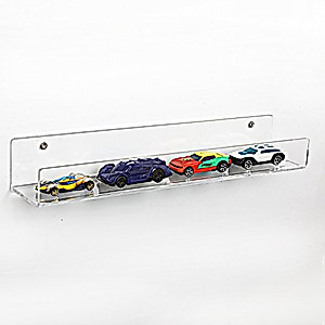 NIUBEE Acrylic 2 Packs Invisible Floating Bookshelves 24 inches,Kids Clear Wall Bookshelves Display Book Shelf,50% Thicker with Free Screwdriver