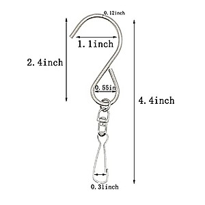 MYYZMY 24 Pack Swivel Hooks Clips for Hanging Wind Chimes, Crystal Twisters, Outdoor Ornaments Party Supply