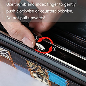 MASIWEI Genuine Leather Folded Wallet for Women Credit Card Holder RFID Blocking Cell Phone Pouch Patchwork Style (Rhombus-1)