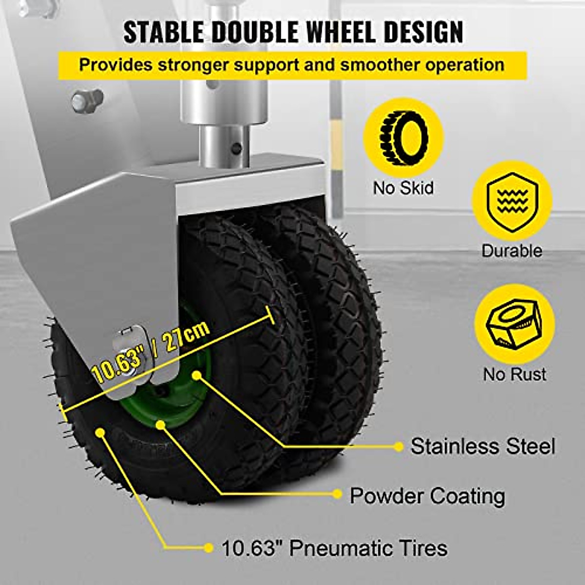 VEVOR Manual Trailer Dolly, 10000 LBS Towing Capacity Trailer Mover Valet with 2-5/16 in Ball & 10.63" Wheels, Adjustable Height Heavy-Duty Jack Tug for Car, RV, Boat, and Travel Trailers