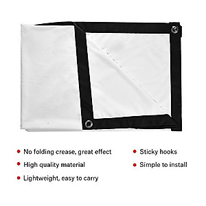 Zopsc Portable 60-100 Inch Foldable Projector Screen Non-Crease White Projector Curtain Projection Screen 4:3for Outdoor Camping Movie Open-air Cinema(72 inch)