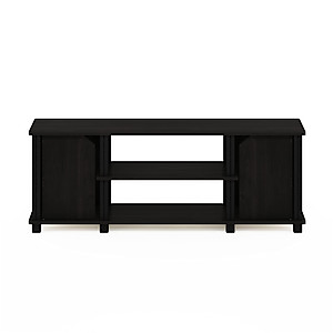Furinno Brahms TV Stand Entertainment Center with Shelves and Storage for TV Size up to 45 Inch, Espresso/Black