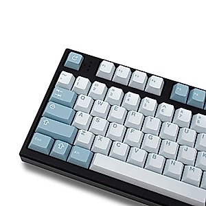 mintcaps Dreams Blue White Keycaps Set 121 Keys Cherry Profile Doubleshot Custom Keycaps for Cherry MX Gateron Kailh Switches Mechanical Keyboards
